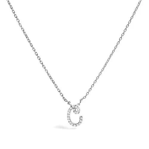 HAUS OF BRILLIANCE 10k Gold Diamond Accent Initial Pendant Necklace - White | C